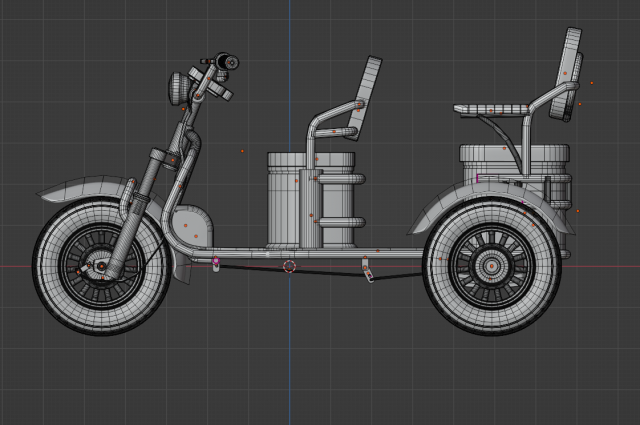 3D Electronic Auto-Rickshaw 3D Model in Motorcycle 3DExport