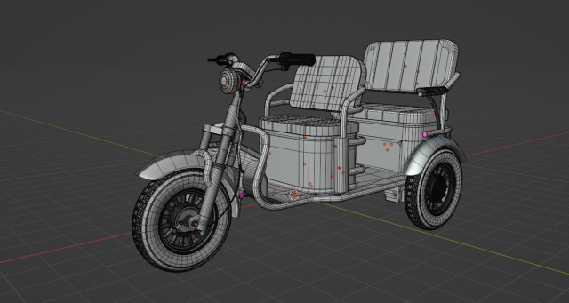 3D Electronic Auto-Rickshaw 3D Model in Motorcycle 3DExport