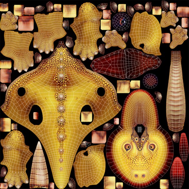 Low-poly model of a small wingless dragon cartoon 3D Модель in ...