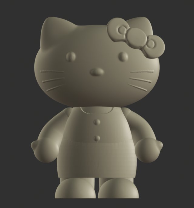 Hello Kitty in dress 3D Print Model in Animals 3DExport