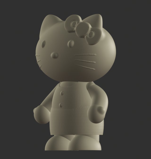Hello Kitty in dress 3D Print Model in Animals 3DExport