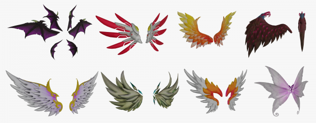 3D Wing Models - Low Poly CG Textures in 3D Textures 3DExport