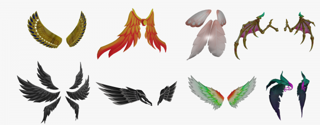 3D Wing Models - Low Poly CG Textures in 3D Textures 3DExport