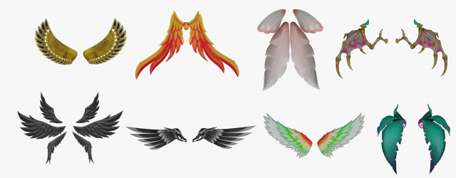 3D Wing Models - Low Poly CG Textures in 3D Textures 3DExport