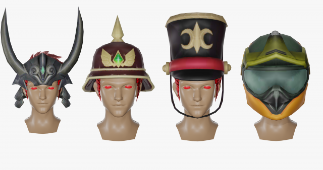 15 STYLIZED HELMET MODELS PACK 1 - Low Poly 3D Model in Fantasy 3DExport