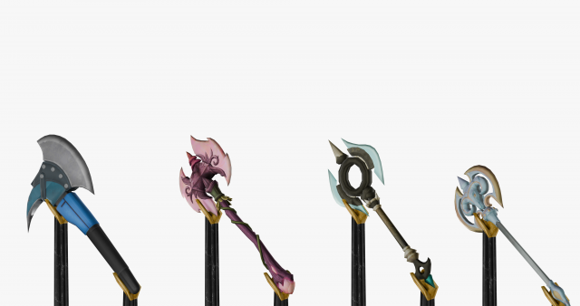 20 STYLIZED AXE MODELS PACK 1 - LOW POLY 3D Model in Combat 3DExport