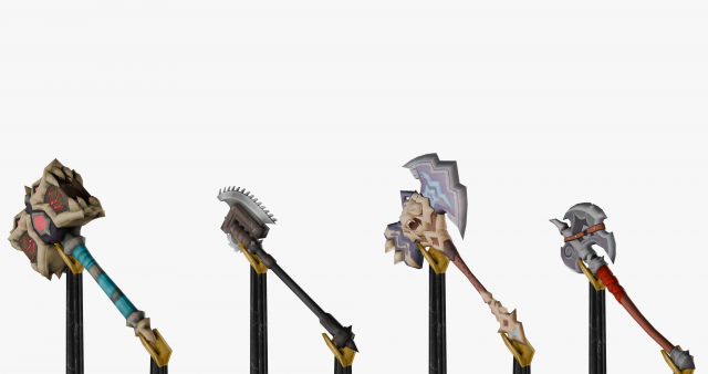 20 STYLIZED AXE MODELS PACK 1 - LOW POLY 3D Model in Combat 3DExport