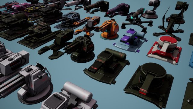 Heavy Stationary Guns Pack 3D Model in Artillery 3DExport