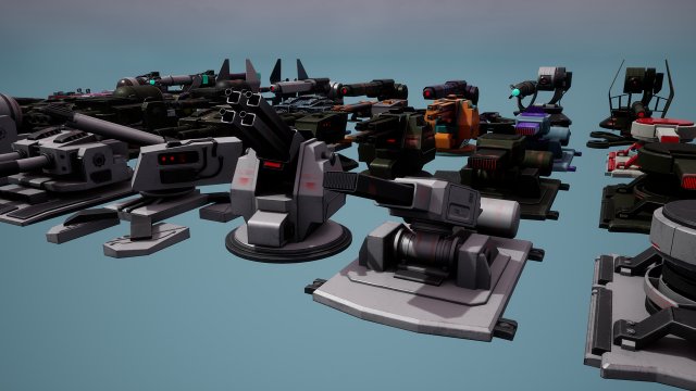 Heavy Stationary Guns Pack 3D Model in Artillery 3DExport