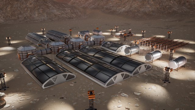 LowPoly Modular Space Station 3D Model in Fantasy Spacecraft 3DExport