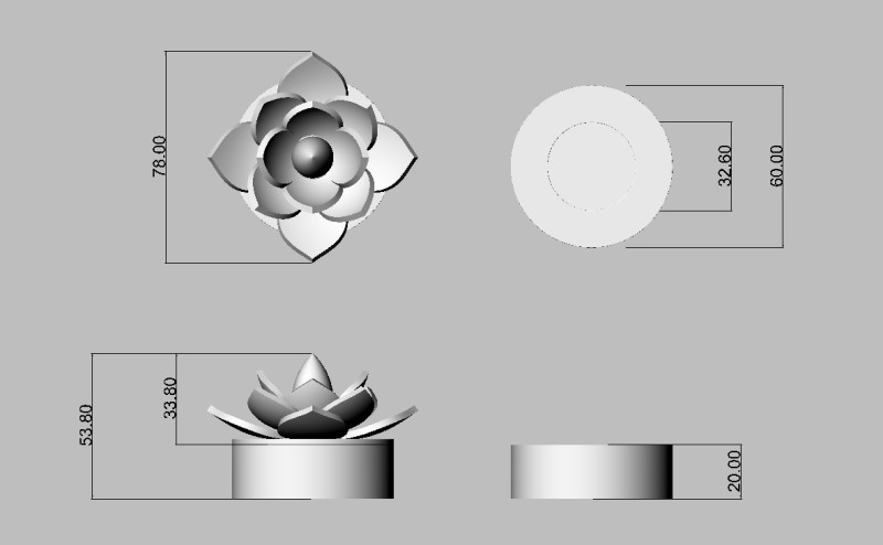 LOTUS FLOWER DESK LAMP 3D Print Model in Lighting 3DExport