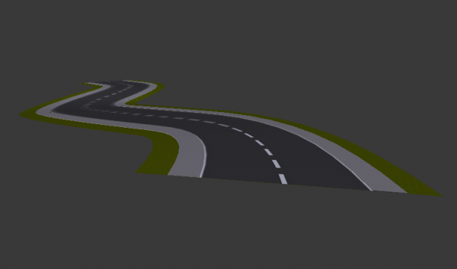 Paved One-Way Road 3D Model in Game Assets 3DExport