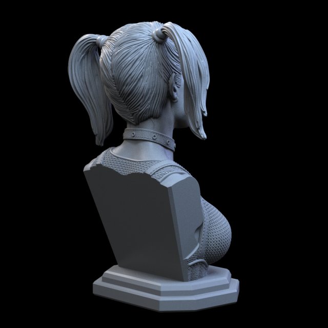 STL HARLEY QUINN BUST 3D PRINT 3D Print Model in Woman 3DExport