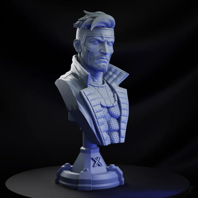 STL GAMBIT X- MEN BUST 3D PRINT Modelo de Impressão 3D in homem 3DExport