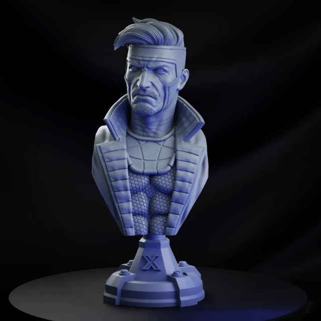 STL GAMBIT X- MEN BUST 3D PRINT Modelo de Impressão 3D in homem 3DExport
