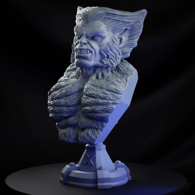 STL BEAST X-MEN BUST 3D PRINT 3D Print Model in Monsters & Creatures 3DExport