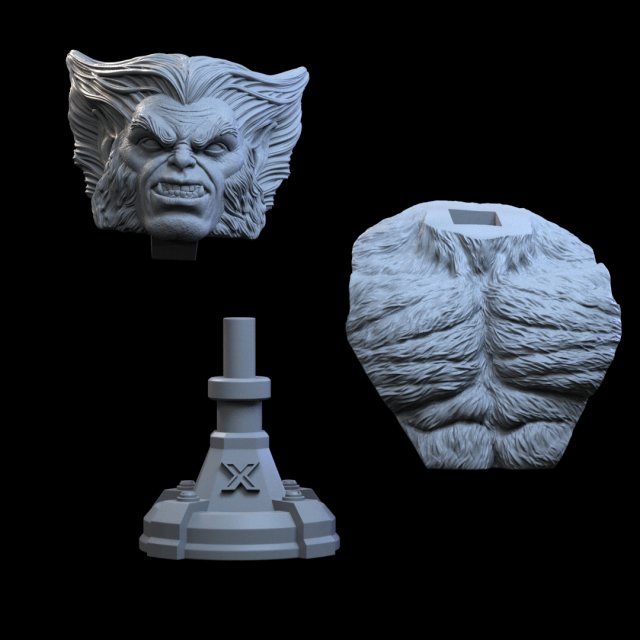 STL BEAST X-MEN BUST 3D PRINT 3D Print Model in Monsters & Creatures ...