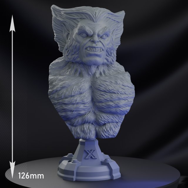 STL BEAST X-MEN BUST 3D PRINT 3D Print Model in Monsters & Creatures 3DExport