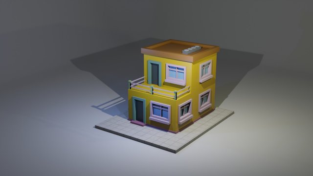 Low Poly Building 13 3D Model in Buildings 3DExport