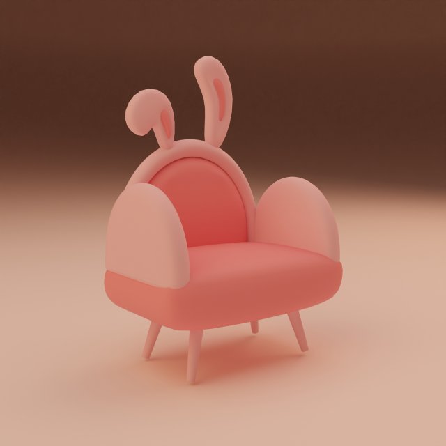 Stylized Bunny chair 3D Model in Hall 3DExport