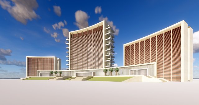 SU model of modern government office building scheme 3D Model in ...