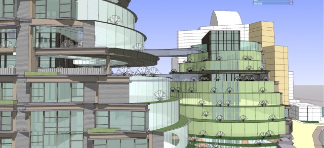 SU model of high-density green integrated office building 3D Model in ...