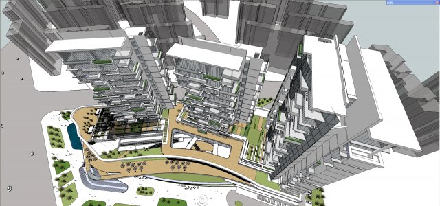 SU model of modern high-rise commercial office building Model 3D in ...