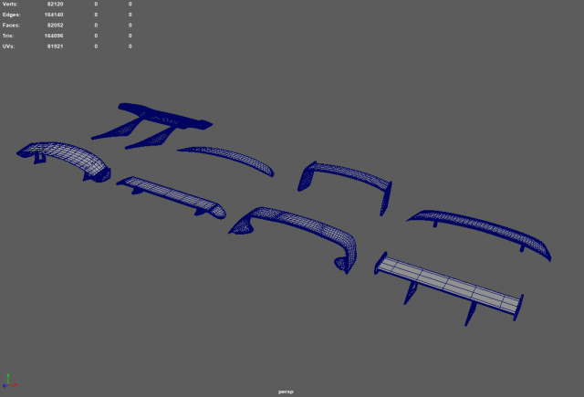 Car Spoiler Pack 01 3D Print Model in Vehicle 3DExport