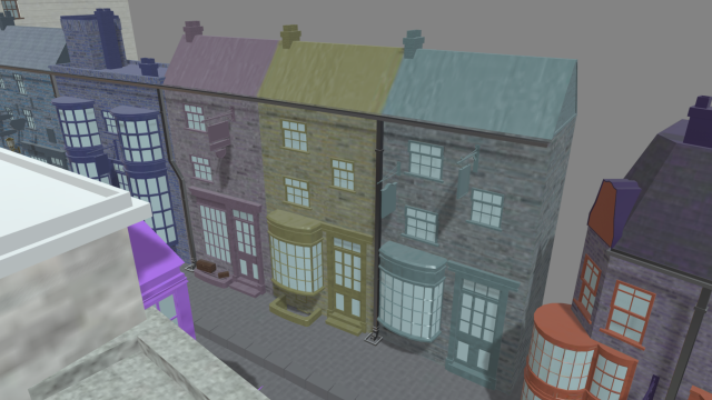 Diagon Alley Harry Potter Textured 3D Model in Fantasy 3DExport
