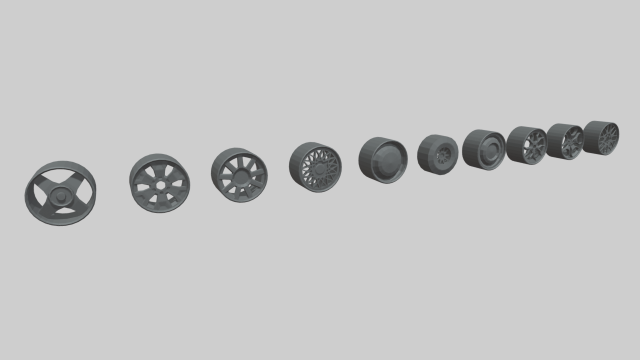 Low Poly Wheel Pack 01 3D Model in Parts of auto 3DExport