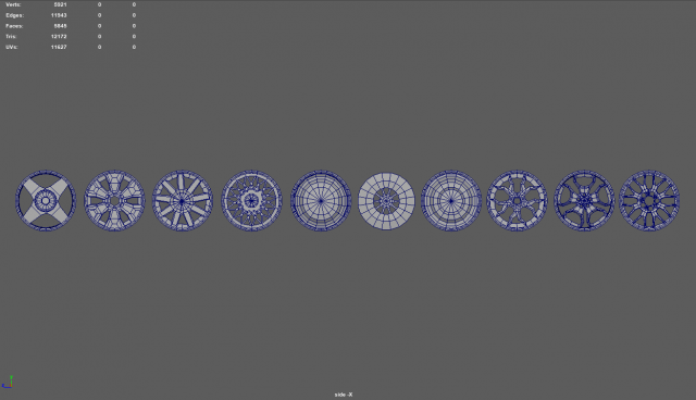 Low Poly Wheel Pack 01 3D Model in Parts of auto 3DExport