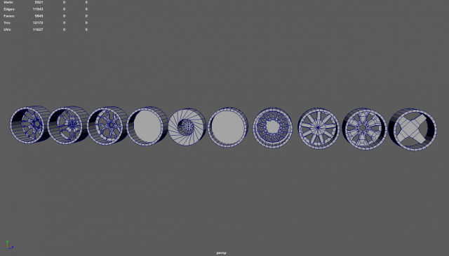 Low Poly Wheel Pack 01 3D Model in Parts of auto 3DExport