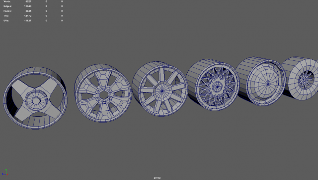 Low Poly Wheel Pack 01 3D Model in Parts of auto 3DExport