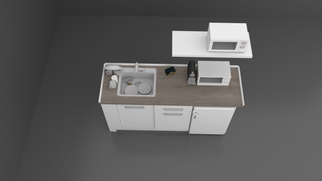 Simple Kitchen 3D Model in Kitchen 3DExport
