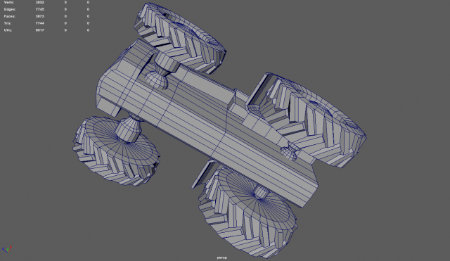 Low Poly Tractor 01 3D Model in Machines 3DExport