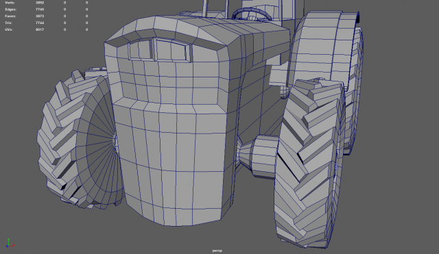 Low Poly Tractor 01 3D Model in Machines 3DExport