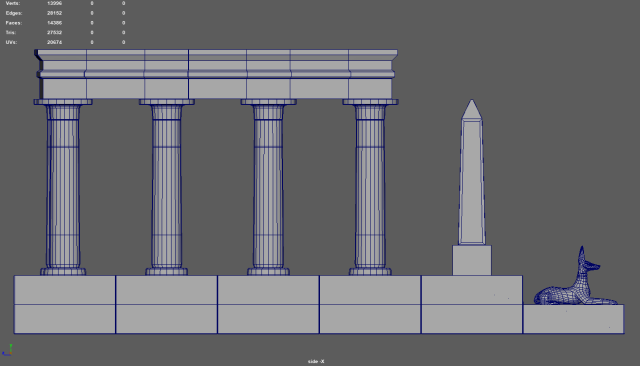 Low Poly Egyptian Temple 01 3D Model in Landmarks 3DExport