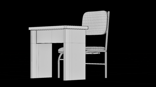 Student chair with desk 3D Model in Desk 3DExport