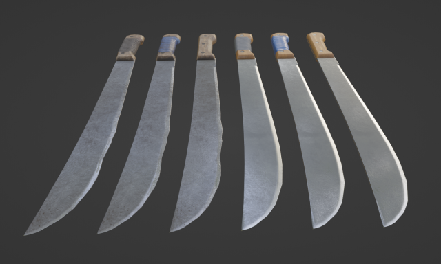Machete 3D Model in Melee 3DExport