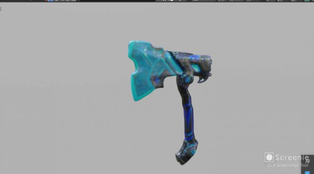 Blue Sci-Fi Axe with neon colors 3D-Modell in Science Fiction 3DExport