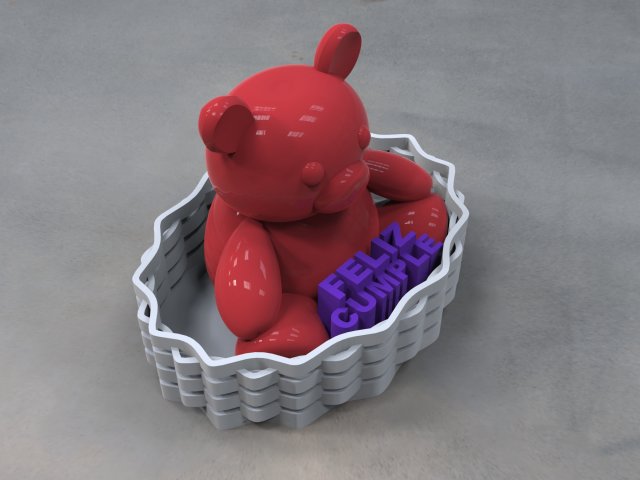 Lampara de oso con cesta para imprimir en 3D STL-3DM-OBJ 3D Print Model in Lighting 3DExport