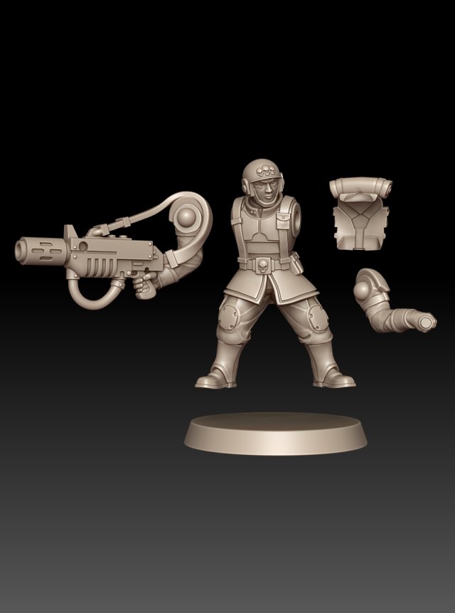 Cadian Shock Troops 3D Print Model in Board Games 3DExport