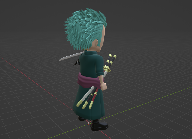 Roronoa Zoro SD - One Piece 3D Model in Cartoon 3DExport