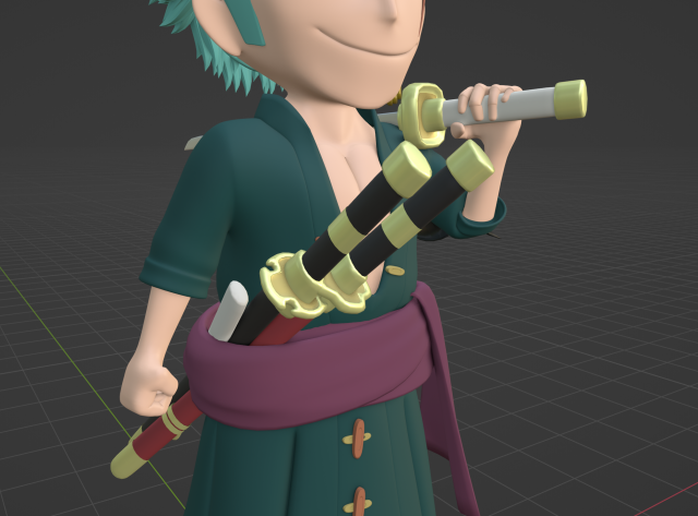 Roronoa Zoro SD - One Piece 3D Model in Cartoon 3DExport