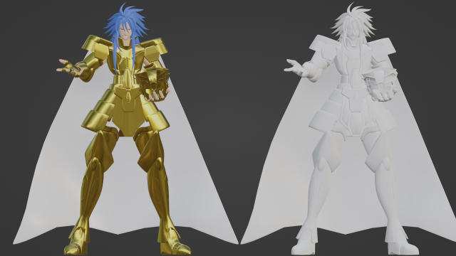 Gemini Defteros - Saint Seiya 3D Model in Cartoon 3DExport