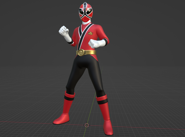 Red Samurai Ranger - Power Rangers Samurai 3D Модель in Мультяшные 3DExport