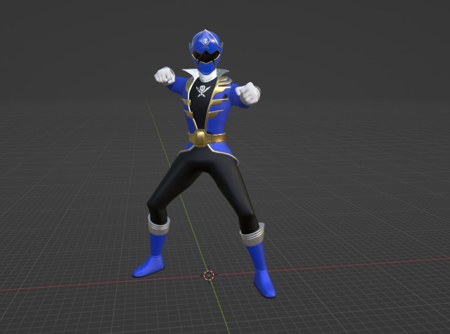 Blue Pirate Ranger - Power Rangers Pirates 3D Model in Cartoon 3DExport
