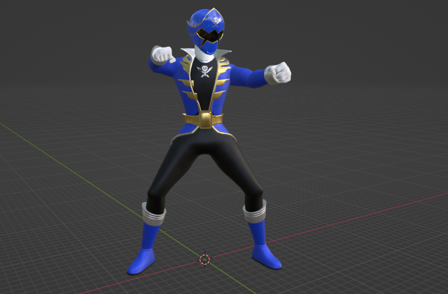 Blue Pirate Ranger - Power Rangers Pirates 3D Model in Cartoon 3DExport