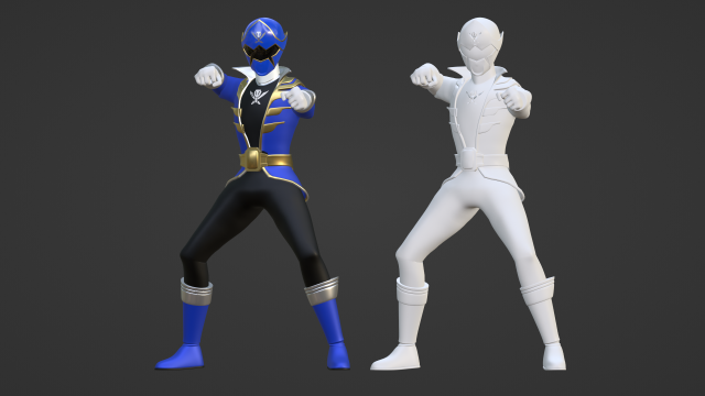 Blue Pirate Ranger - Power Rangers Pirates 3D Model in Cartoon 3DExport