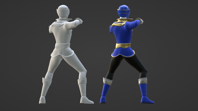 Blue Pirate Ranger - Power Rangers Pirates 3D Model in Cartoon 3DExport